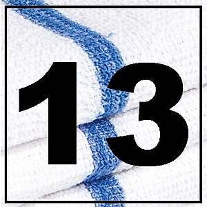 Liliane Collection 13 Bar Mops Kitchen Towels - 15" x 18" Commercial Grade 100% Cotton Kitchen Towels (High Density 28 oz/Dozen) - Terry Bar Mop Dish Towel - Thick and Absorbent