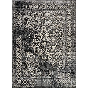 Loloi Emory Black/Ivory 5'-3" x 7'-7" Area Rug