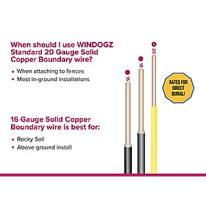 Dog Fence wire for electric Dog fence system, 1000 ft, covers 1 acre area, easy to install, compatible with reputable underground fence brands, durable, 20 gauge wire .025 Polyethylene coated