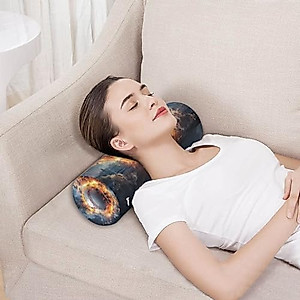 xigua Baseball Neck Roll Pillow for Neck Relief with Removable Washable Cover - Memory Foam Round Cylinder Bolster, Ergonomically Designed for Head, Neck, Back, and Legs