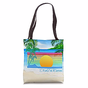 Vintage Turks Caicos Islands Sunset Retro Tote Bag