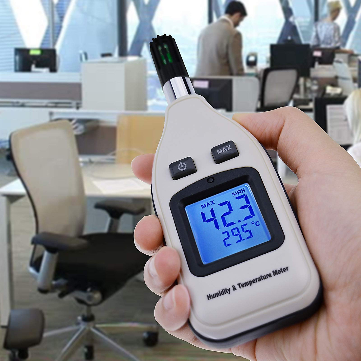 Handheld Digital Humidity & Temperature Meter 0~100% RH/ -30~70°C (-22~158°F) LCD Display Backlight Moisture Thermo Hygrometer Thermometer Small Tester Gauge for Home Kitchen Indoor Outdoor