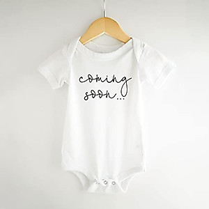 Bump and Beyond Designs Baby-Girls Surprise Pregnancy Announcement For Grandparents Coming Soon Leotard White, 0-3 Months