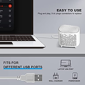LANMU USB to DC Power Cable,Universal 5V DC Jack Charging Cable Power Cord with 9 Interchangeable Plugs Connectors Adapter Compatible with Massage Wand,Router,Speaker and More Devices