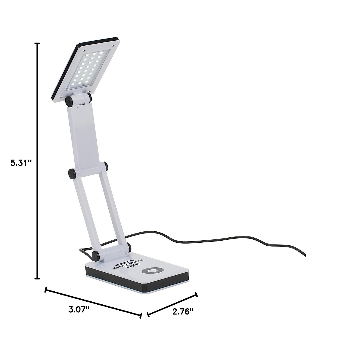 Jerry's Everywhere Flexible Portable 24 LED Task Lamp, 3 Adjustable Dimmable Levels Includes AC/USB Power Supply (Optional AA Battery)
