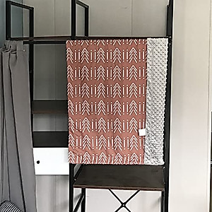 Baby Blanket, Rust Nursery Bed Blanket, Infant Blanket, Toddler Blanket, Boy Girl Blanket Soft, Crib Blanket, Newborn Blanket, Minky Dimple Dot Blanket, 40 x 30 Inches, Stroller Snuggle Up Blanket