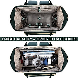 LOVEVOOK Laptop Backpack for Women, 15.6 Inch Work Business Backpacks Purse with USB Port, Large Capacity Nurse Bag College Bookbag for School, Waterproof Casual Daypack for Travel