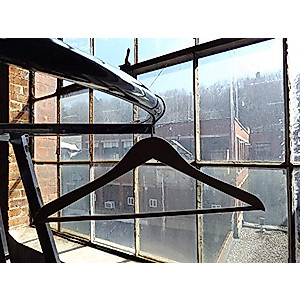 NAHANCO 8217CH20 Economy Wooden Suit Hanger with Attached Pant Bar, Chrome Hook, 17", Black (Pack of 20)