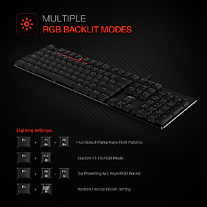 havit Mechanical Keyboard RGB Backlit Wired Gaming Keyboard Extra-Thin & Light, Kailh Latest Low Profile Blue Switches, 104 Keys N-Key Rollover HV-KB395L (Black)