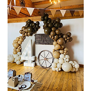 YAOWKY 100PCS Brown Balloons Different Sizes 18 12 10 5 Inches,Matte Coffee Brown Latex Balloons Garland Arch Kit with Glue Dot and Strip for Birthday Weddings Anniversary Graduation Party Decorations