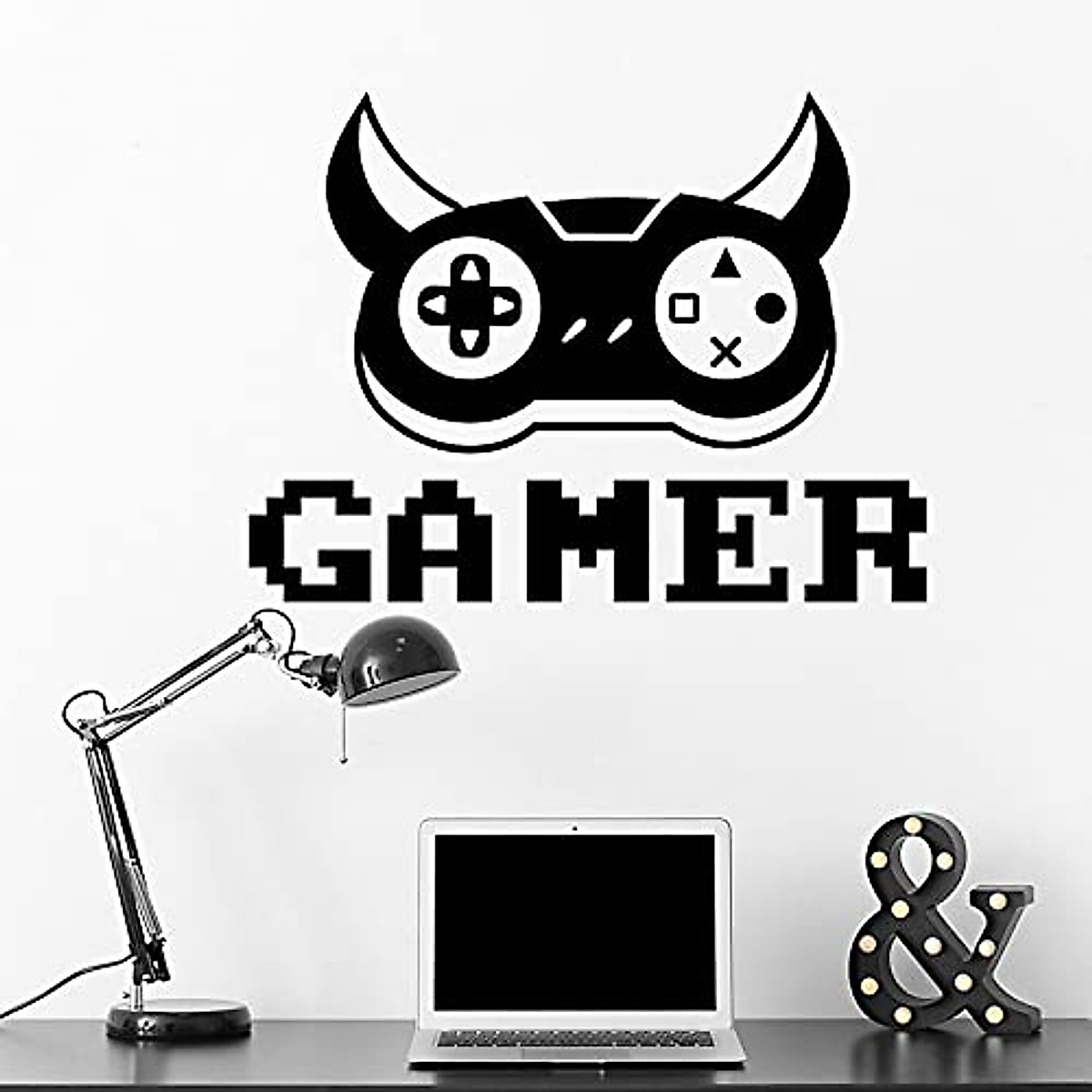 Gamer Wall Decal Game Decal Controller Sticker boy Room Decor Game Joystick Decal Video Game Removable Customized for A 76X57CM