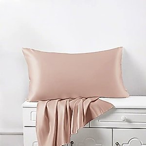Linenwalas Eucalyptus Tencel Pillow Cases Set of 2, Standard Size Lyocell Silk Cooling Silk Pillowcases for Hair & Skin, Soft Breathable Pillow Case with Envelope Closure (Rose Gold,20x30 inches)