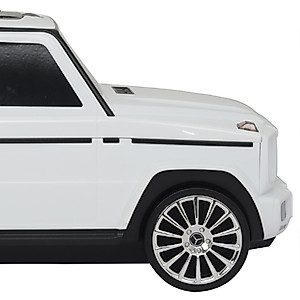 Best Ride On Cars Mercedes G-Class Suitcase Ride On Push Car, Carry-On Luggage for Travel, Realistic Car Look, Inbuilt Storage Space, Compact Size, for Kids Aged 2-6 Years, Large, White