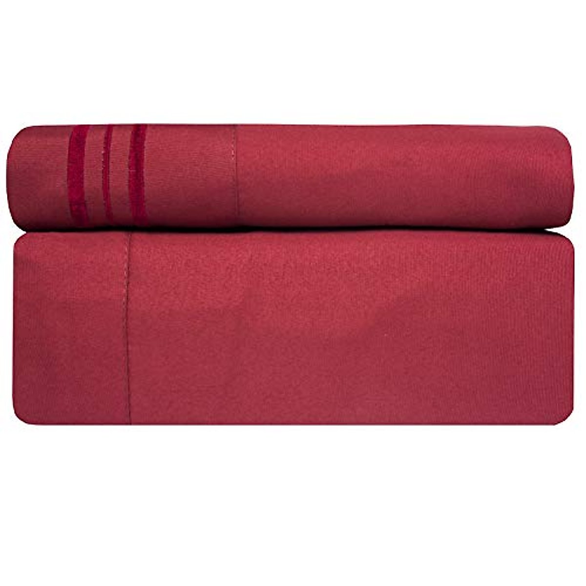 Split King Sheets - Breathable Luxury Sheets with Full Elastic & Secure Corner Straps Built In - 1800 Supreme Collection Extra Soft Deep Pocket Bedding Set, Sheet Set, Split King Size, Burgundy