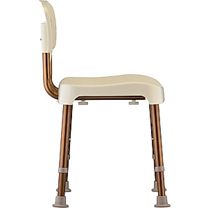 NOVA Medical Products Bariatric Shower and Bath Chair with Back, Heavy Duty 500 lb. Weight Capacity, White, 1 Count (Pack of 1)