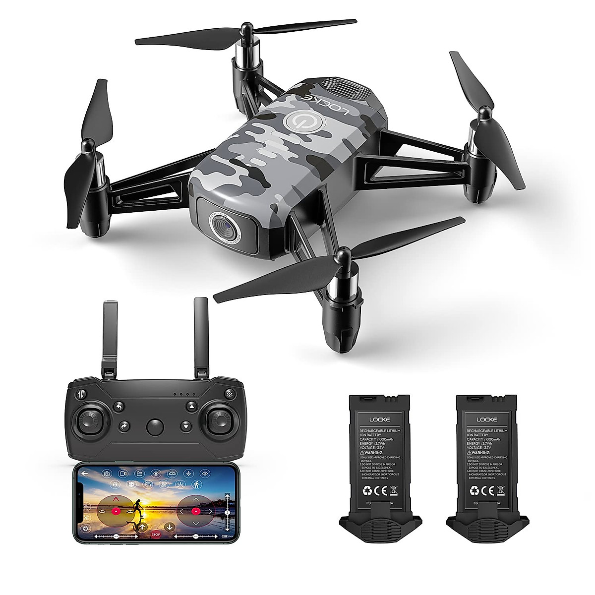 HR Drone For Kids With 1080p HD FPV Camera,Mini Quadcopter For Beginners With Altitude Hold,One Key Start/Land,Draw Path,2 Modular Batteries,Remote Control Toys Gifts for Boys Girls