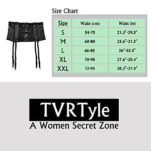 TVRtyle Black Women's Waist Training Fishbones Lace Metal Clips Sexy Garter Belts for Stockings S516B (Black, Medium)