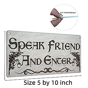 Dadaly Decor Speak Friend Enter Sign Hobbit Signboard Home Decor Gifts Room Acrylic Waterproof Plaque 5 x 10 Inch