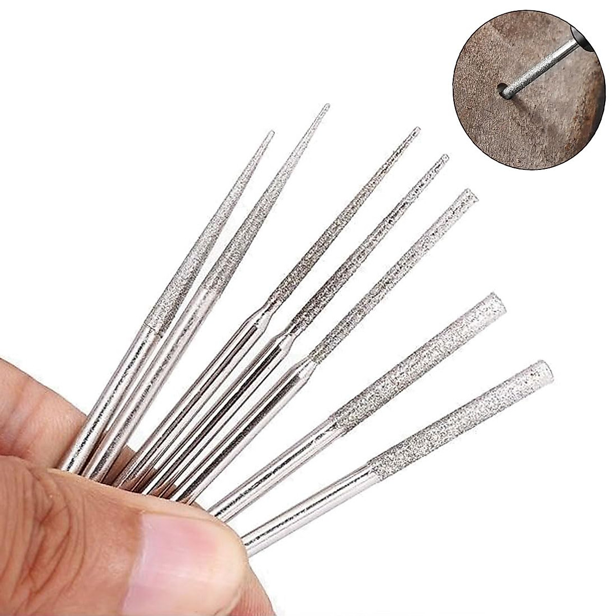 Luo ke 20 Pcs 𝐃𝐢𝐚𝐦𝐨𝐧𝐝 Mounted 𝐁𝐞𝐚𝐝 𝐑𝐞𝐚𝐦𝐞𝐫, 5 Different Shapes Diamond Drill Bit, 1/8 Inch Shank Diamond Grinding Tool for Dremel Rotary Tool
