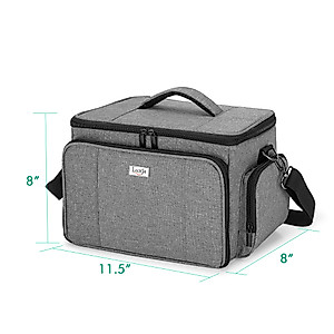 LUXJA Carrying Case Compatible with Cricut Joy and Easy Press Mini, Carrying Bag with Supplies Storage Sections, Gray