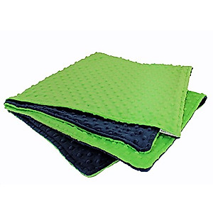 MEG ORIGINAL Navy Blue & Lime Green Minky Dot Baby Blanket 972