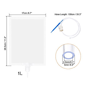 MECCANIXITY Automatic Watering Bags, 1L Water Bag Drip Irrigation Device Plant Spike with Adjustable Valve Switch for Gardening, Clear