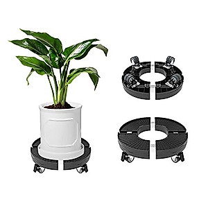 Adjustable Plant Stand (15-20’’) with Wheels Large Potted Planter Plant Stand on Wheels Pound Heavy Duty Plant Dolly Movable Plant Caddy Adjustable Rolling Tray Coaster…