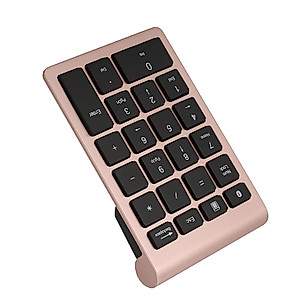 POCREATION Numeric Keypad, Bt304 22 Keys Mini Keyboard, Numeric Keypad Mini Keyboard, Keyboards Accessories Compatible, with Bluetooth 5.0 (Rose Gold)
