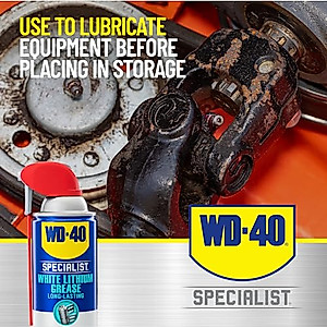 WD-40 Specialist White Lithium Grease Spray with SMART STRAW SPRAYS 2 WAYS, 10 OZ