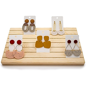 Yuson Products Natural Wood Earring Display Stands For Shows Earring Holders For Selling Portable Earring Display Polaroid Display Multiple Business Card Holder Display Girly Business Card Holder Desk