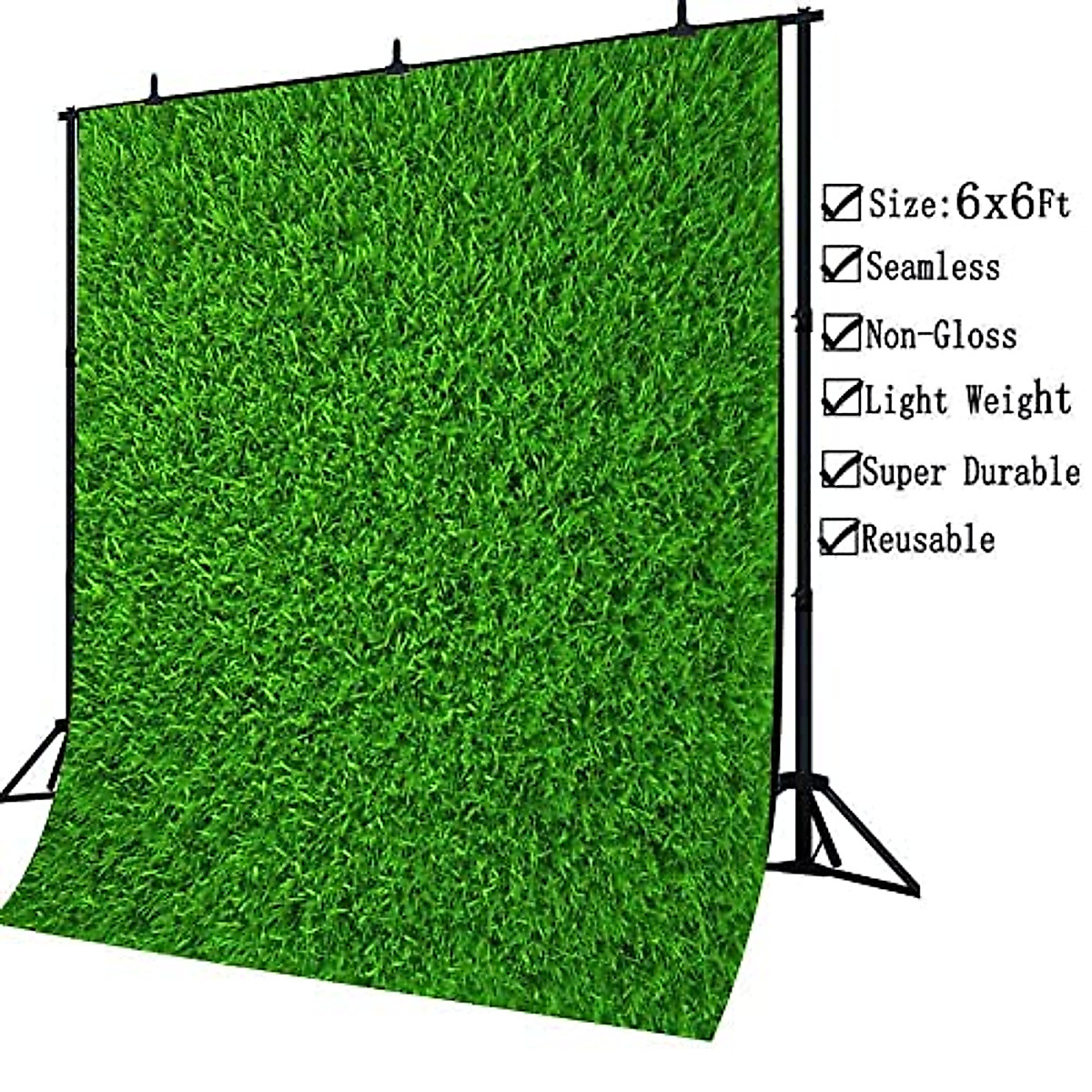Nature Green Grass Backdrops for Photography 6x6FT Spring Realistic Grass Lawn Backgrounds for Baby Shower Birthday Party Photoshoot LUCKBTY LUZZ440