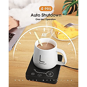 Coffee Mug Warmer - Coffee Warmer for Desk 2-12 Hrs Timer Auto Shut Off - Electric Cup Warmer with 3-Temperature Settings (Up to 170℉/75°C) - Beverage Warmer for Office & Home Use