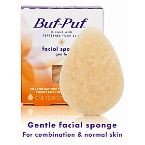 Buf-Puf Gentle Facial Sponge, Dermatologist Developed, Removes Deep Down Dirt & Makeup That Causes Breakouts and Blackheads, Reusable, Exfoliating, 6 Count