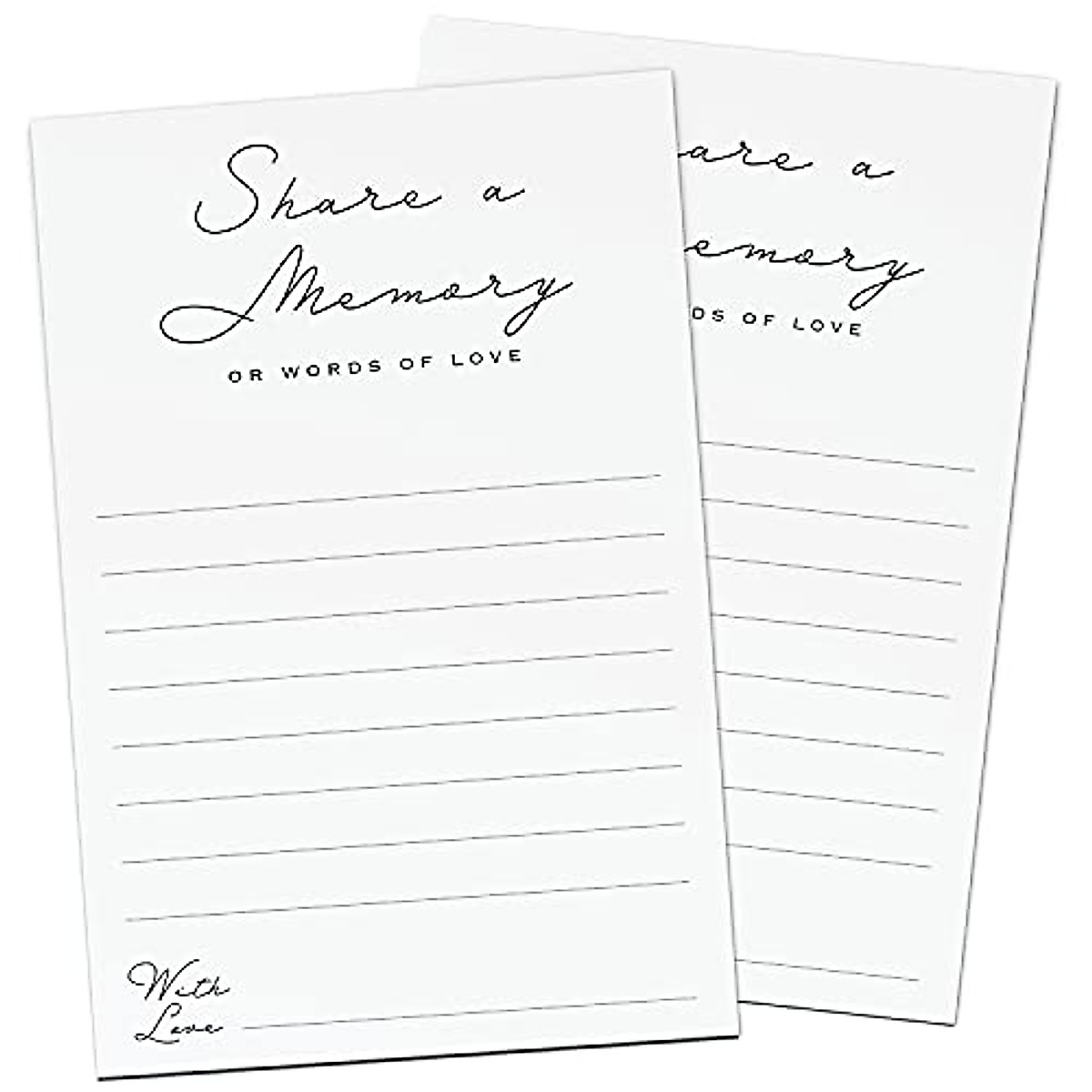 Share a Memory Cards - Minimalist Well Wishes Card - 4 x 6 - Set of 50 - for Celebration of Life, Weddings, Anniversaries, Memorials, Funerals, Birthdays, Graduation, Retirement, Going Away