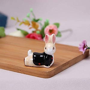 WAIT FLY WAIT FLY Cute Animals Shape Chopsticks Rest Set Spoon Stand Rest Set for Knife Fork Holder-Rabbits-6 PCS