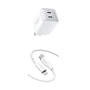 Anker USB-C to Lightning Cable, 641 Silicone Cable (Cloud White, 6ft) USB C Charger 40W, 521 Charger (Nano Pro) iPhone 13 13 Pro 12 Pro Max 12 11 X XS XR 8 Plus, AirPods Pro and More