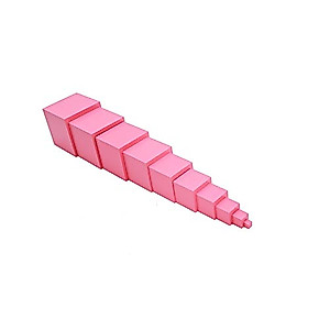 Adena Montessori Wonderfully Sensorial Teaching Toys for Children 2 3 Years Old - Montessori Small Pink Tower 0.7-7cm