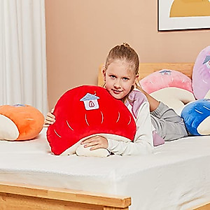 Ailive Red Mushroom Pillows Funky Throw Pillows Mushroom Stuff Room Décor for Living Bedroom Office Nursery Bed car (15.74 Inch)