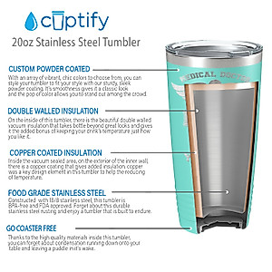 Personalized MD Medical Doctor Gift on Seafoam 20 oz Stainless Steel Tumbler with Lid - Insulated Cup - Custom Travel Mug