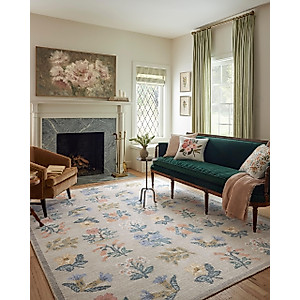 Loloi Rifle Paper Co. x Rosa Cream 7'-6" x 9'-6" Area Rug