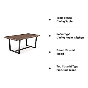 Walker Edison Andre Modern Solid Wood Dining Table, 72 Inch, Mahogany