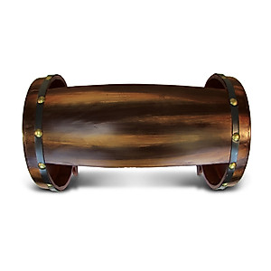 Puzzled Napoleon Wine Rack - Freestanding Wooden Barrel Wine Holder for 10 Wine Bottles, Bottle Rack Floor Stand, Table Top, Rustic Countertop Wine Storage Shelf Organizer for Wine Bar & Home Decor