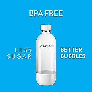 SodaStream Dishwasher Safe 1L Classic DWS Carbonating Bottle White (twinpack), (Pack of 2)