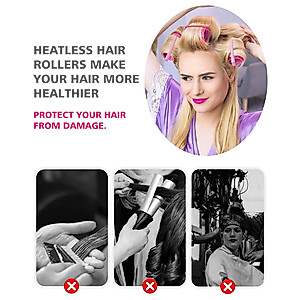 MaxNedrin Hair Roller sets,Self Grip Hair Curlers,3 Inch Salon Hair Dressing Curlers,3 Size (JUMBO LARGE MEDUIEM)18 Packs(Rose Red)