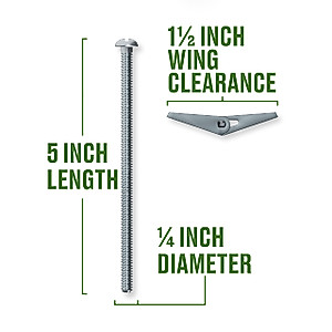 Hillman 370072 Toggle Bolt, 1/4X5-Inch, 50-Pack