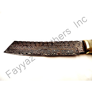 FAYYAZ BROTHERS Custom Hand Made Damascus Steel Hunting Knives/Tanto Knife FBK-15664 (Natural Bone)