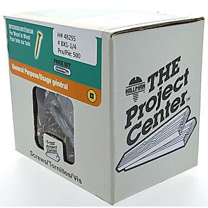 Hillman 48255 8 X 1-1/4-Inch Square Drive Multipurpose Wood Screw, 500-Pack,Zinc