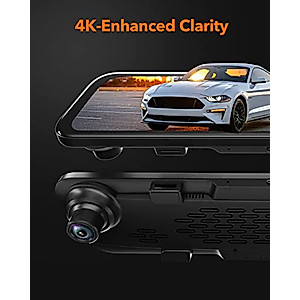 【G840S + Rear Camera Bracket】 WOLFBOX G840S Mirror Dash Cam for Trucks & Rear Camera Bracket