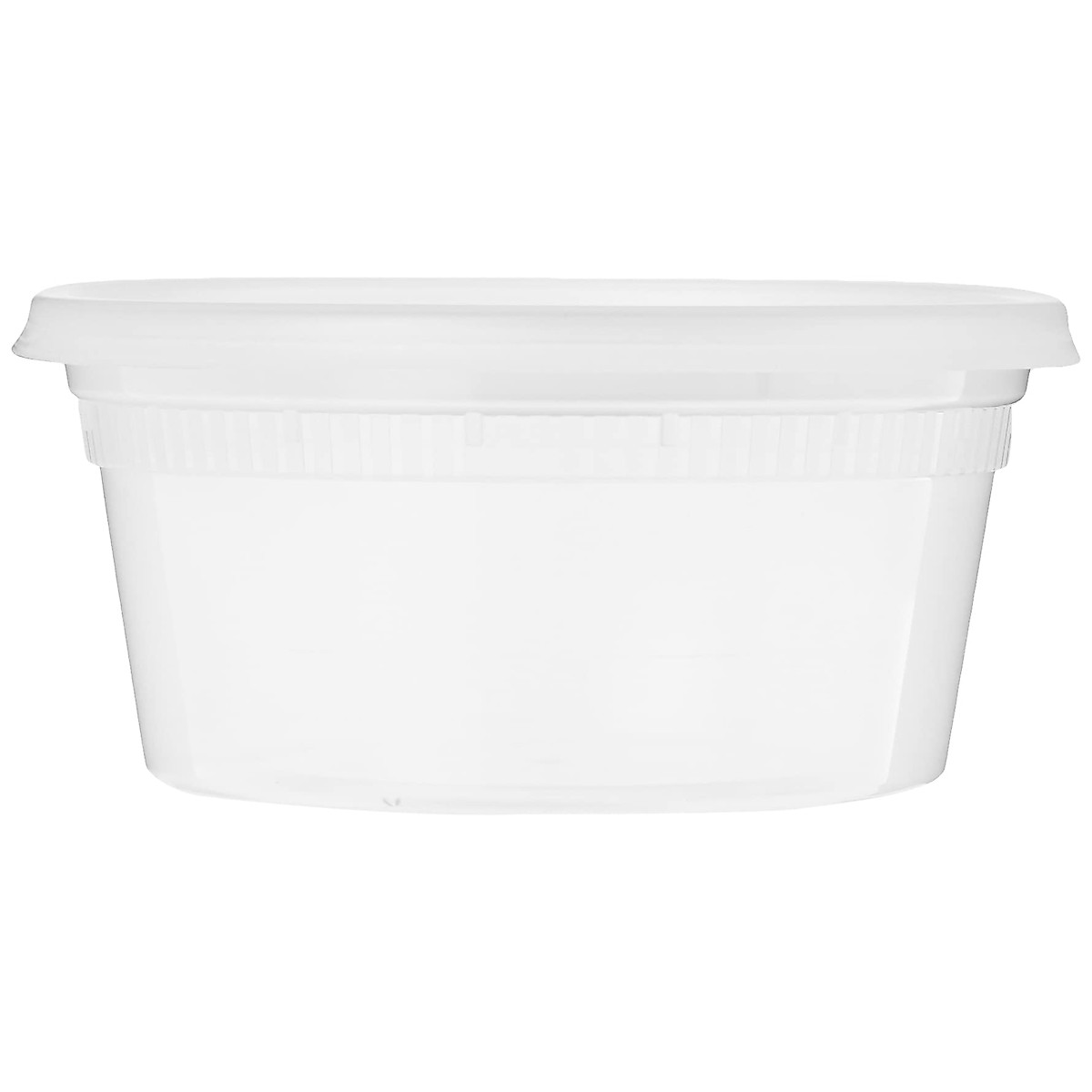 Asporto 12 Ounce To Go Boxes, 100 Microwavable Round Soup Containers - Clear Plastic Lids Included, Do Not Contain BPA, Clear Plastic Soup Containers, Disposable - Restaurantware