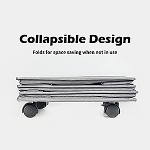 YOHOM Rolling Storage Cart with Fabric Drawers, Under Desk Filing Bin 3 Drawer Home Office Organizer Multi-Functional Storage for Bedroom, Living Room Books Magazines Toys Clothes (Thin, Gray)